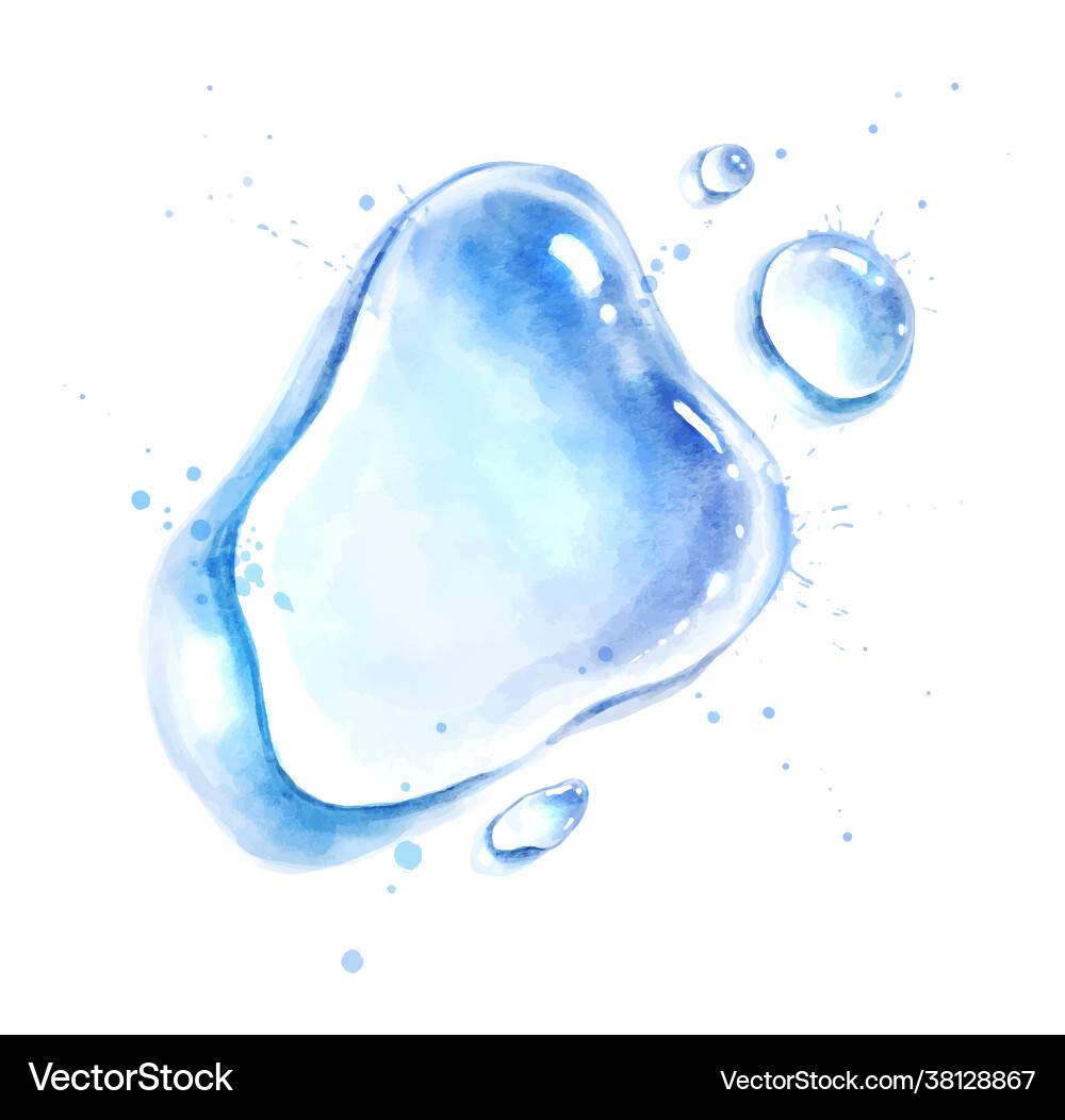 Watercolor pure water drops Royalty Free Vector Image