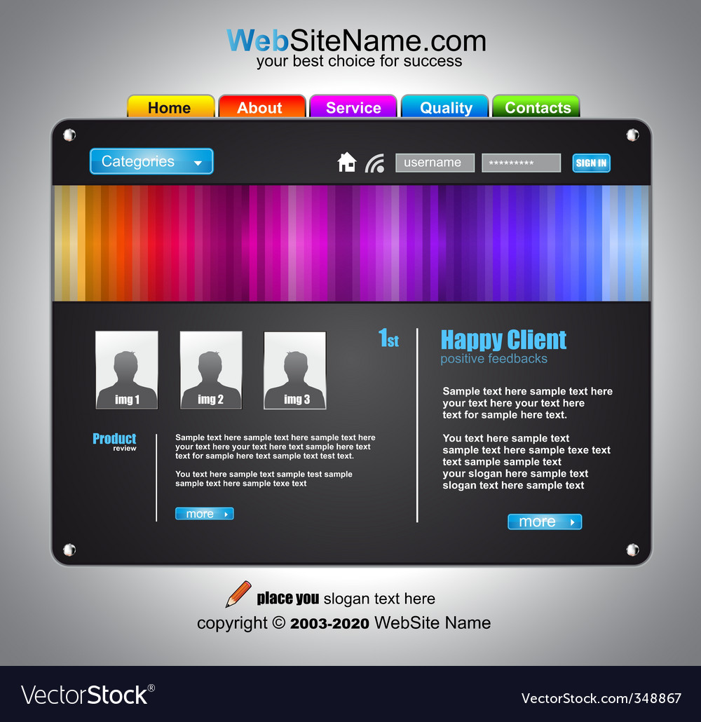 Web design template Royalty Free Vector Image - VectorStock