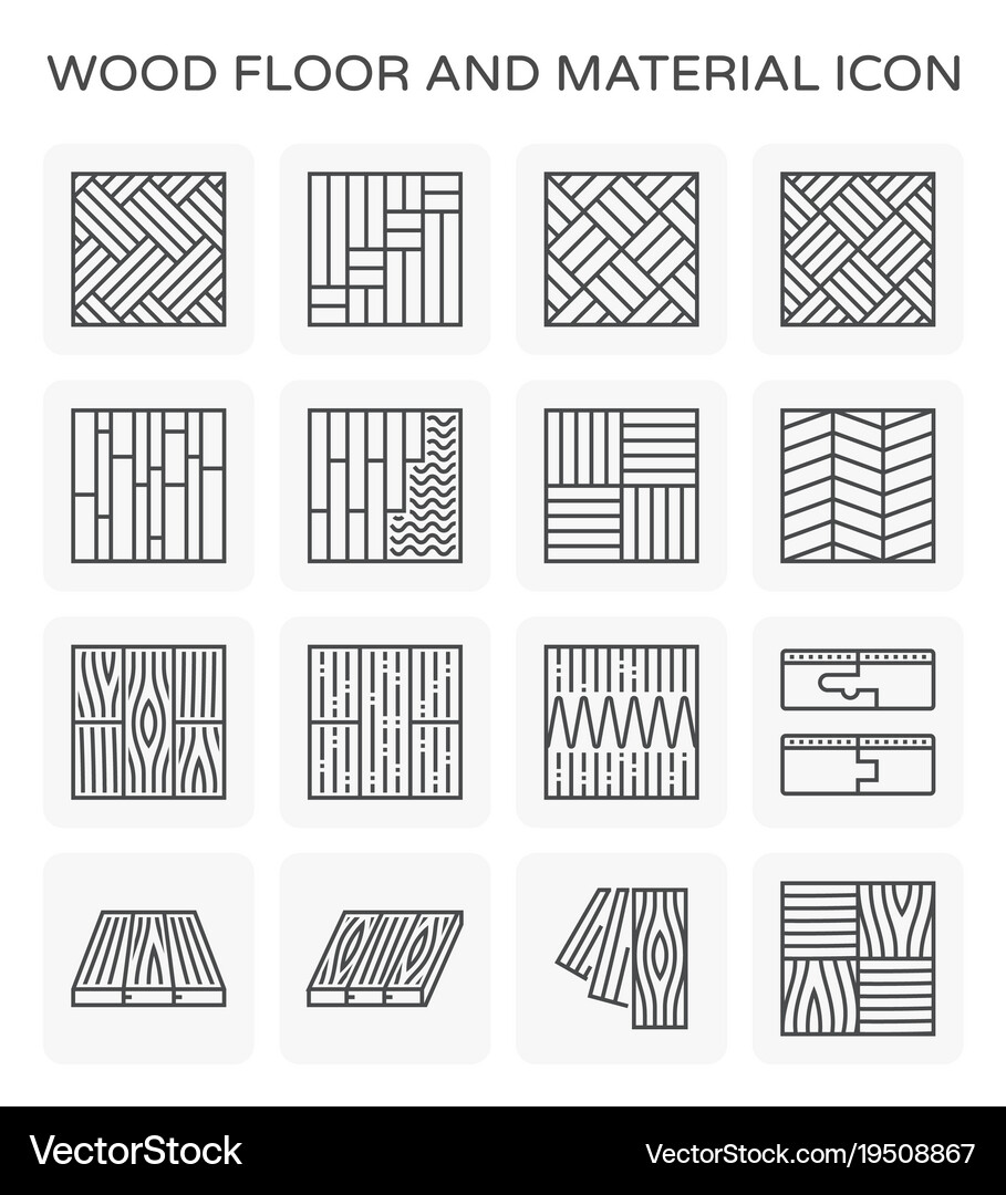 Wood Flooring Icon Set Royalty Free Vector Image
