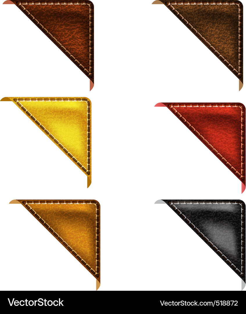 Brown Leather Corner Ribbon Royalty Free Vector Image