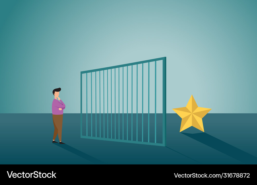 Businessman thinking how to reach target Vector Image