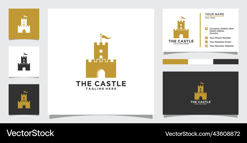 Castle logo design emblem palace Royalty Free Vector Image