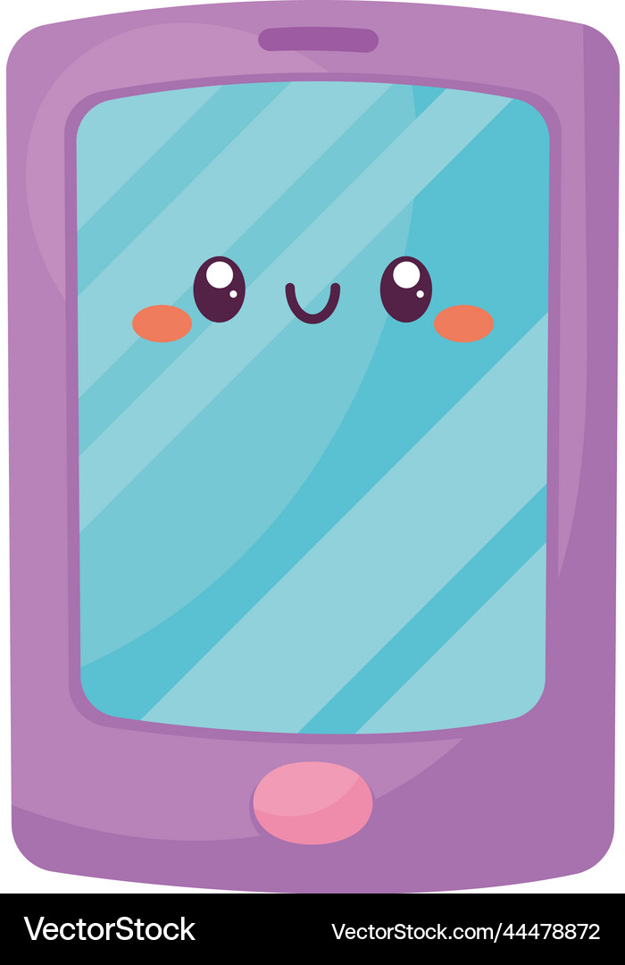Cute smartphone kawaii style Royalty Free Vector Image