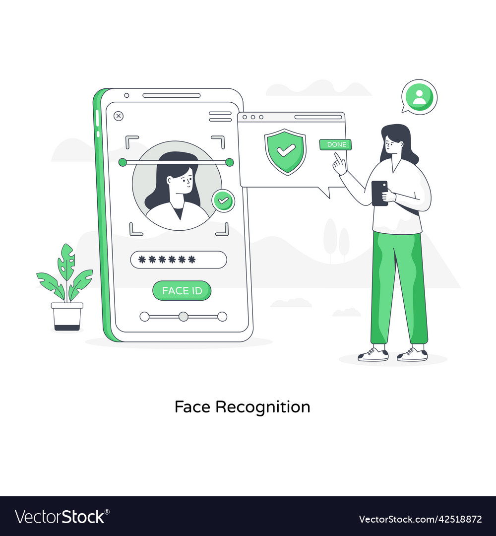 Face recognition Royalty Free Vector Image - VectorStock