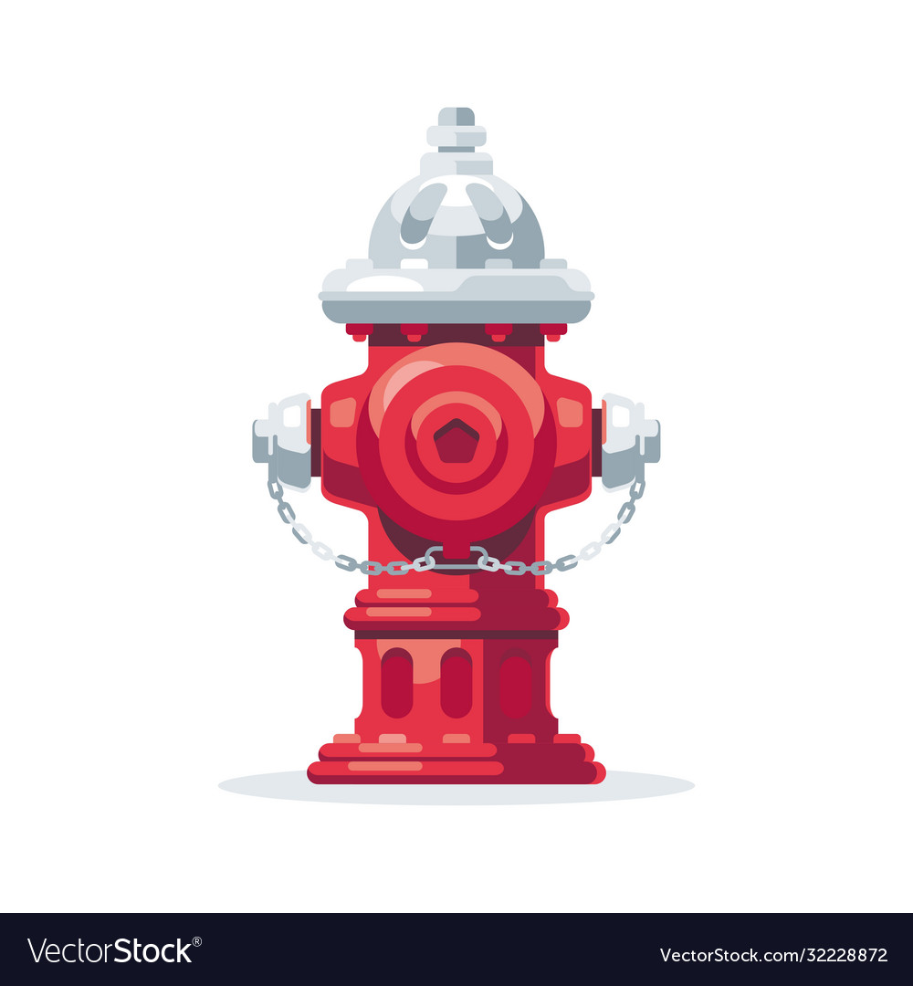 Fire hydrant flat style Royalty Free Vector Image