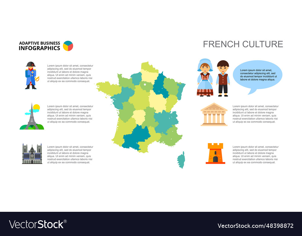 French culture concept slide template Royalty Free Vector