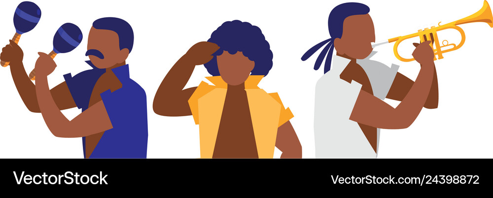 Group of musicians characters Royalty Free Vector Image
