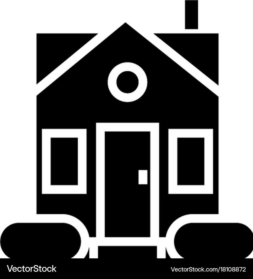 House simple - door center icon Royalty Free Vector Image