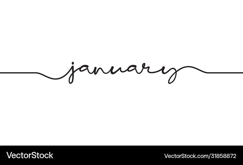January Word Art - Handwritten Style Royalty Free Vector