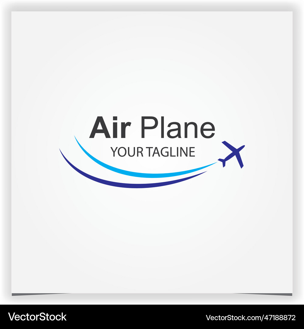 Modern air plane logo premium elegant template Vector Image