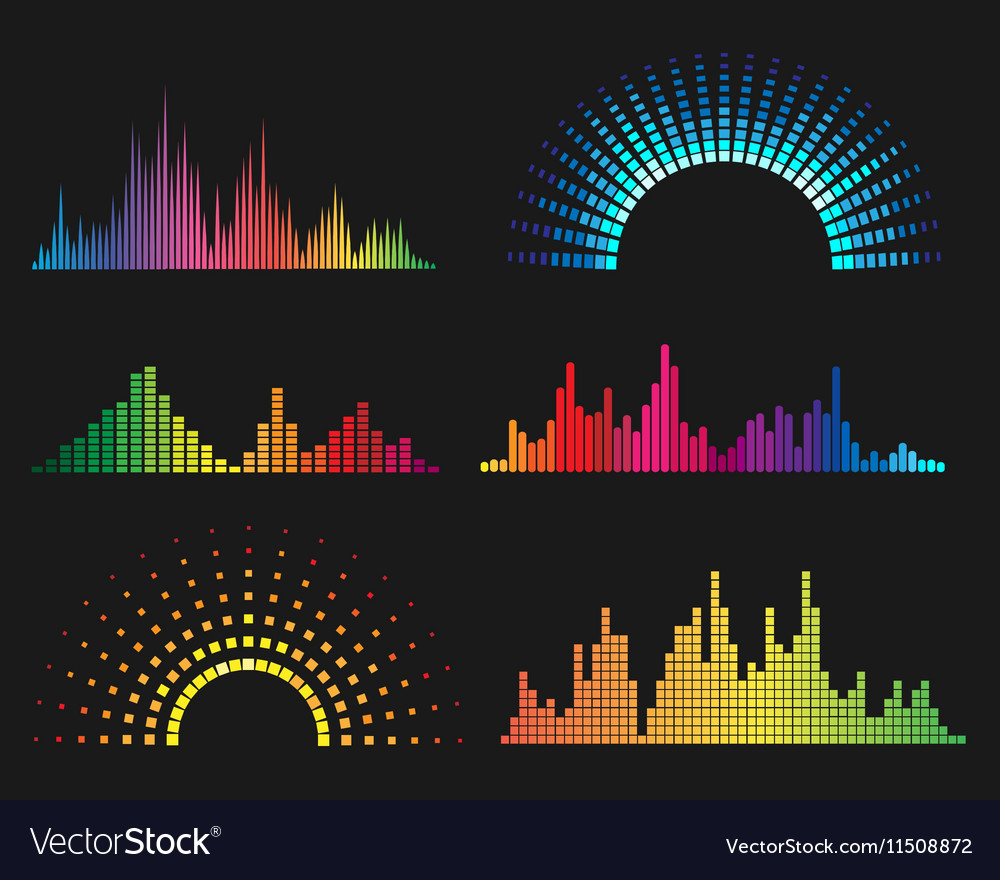Music digital waveforms Royalty Free Vector Image
