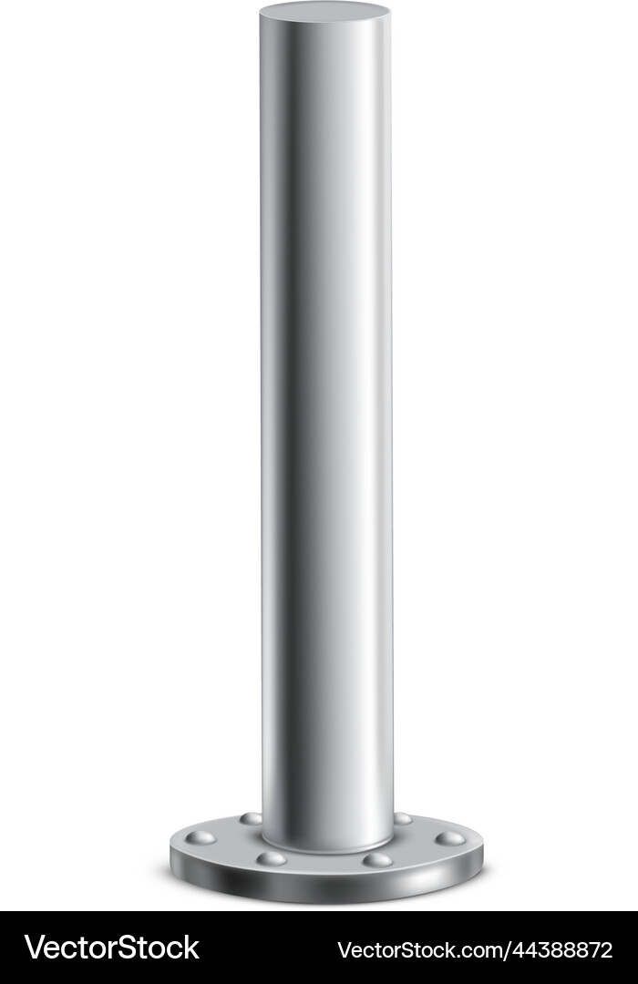 Round metal pole mockup iron stand base Royalty Free Vector