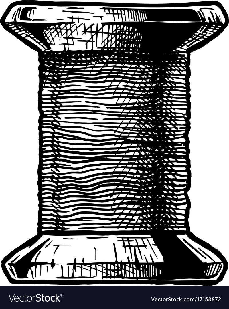 Sewing thread bobbin Royalty Free Vector Image