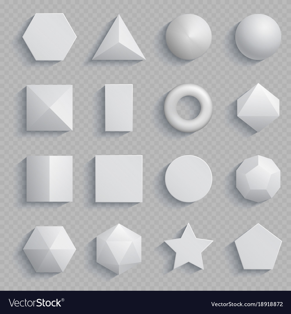 Top view realistic math basic shapes isolated on Vector Image