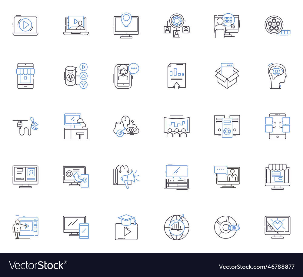 Communication conglomerate line icons collection Vector Image Communication conglomerate line icons collection Vector Image