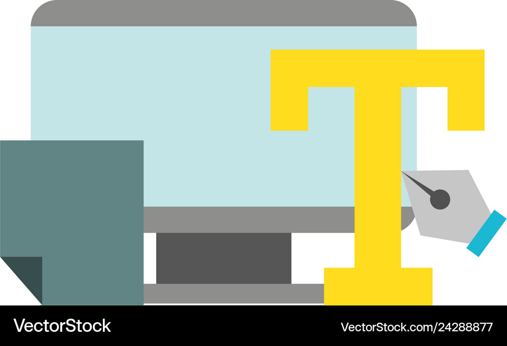 Graphic design type tool fountain pen paper Vector Image