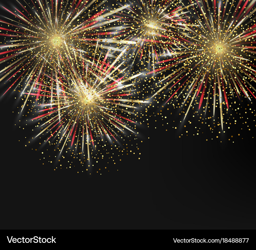 Holiday fireworks background happy new Royalty Free Vector