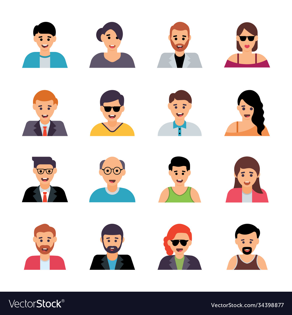 Human characters flat set Royalty Free Vector Image
