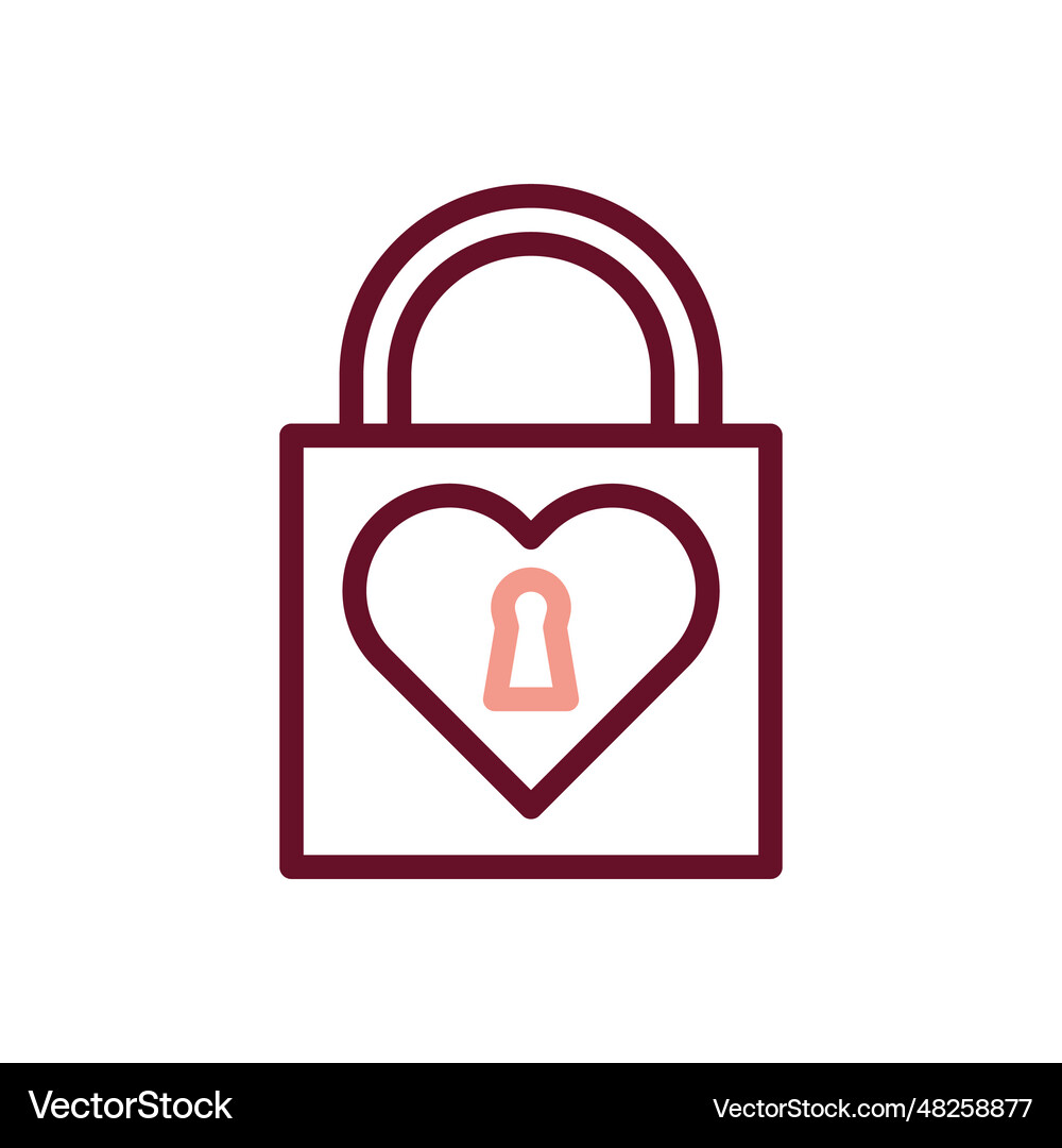 Padlock love icon duocolor brown beige style Vector Image