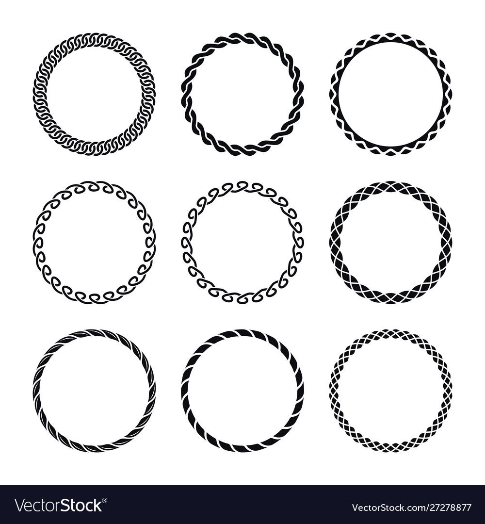 Round curly frames Royalty Free Vector Image - VectorStock