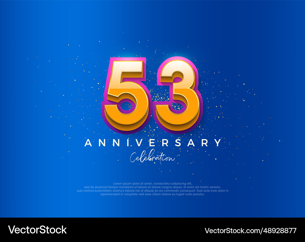 Simple and modern design for the 53rd anniversary Vector Image