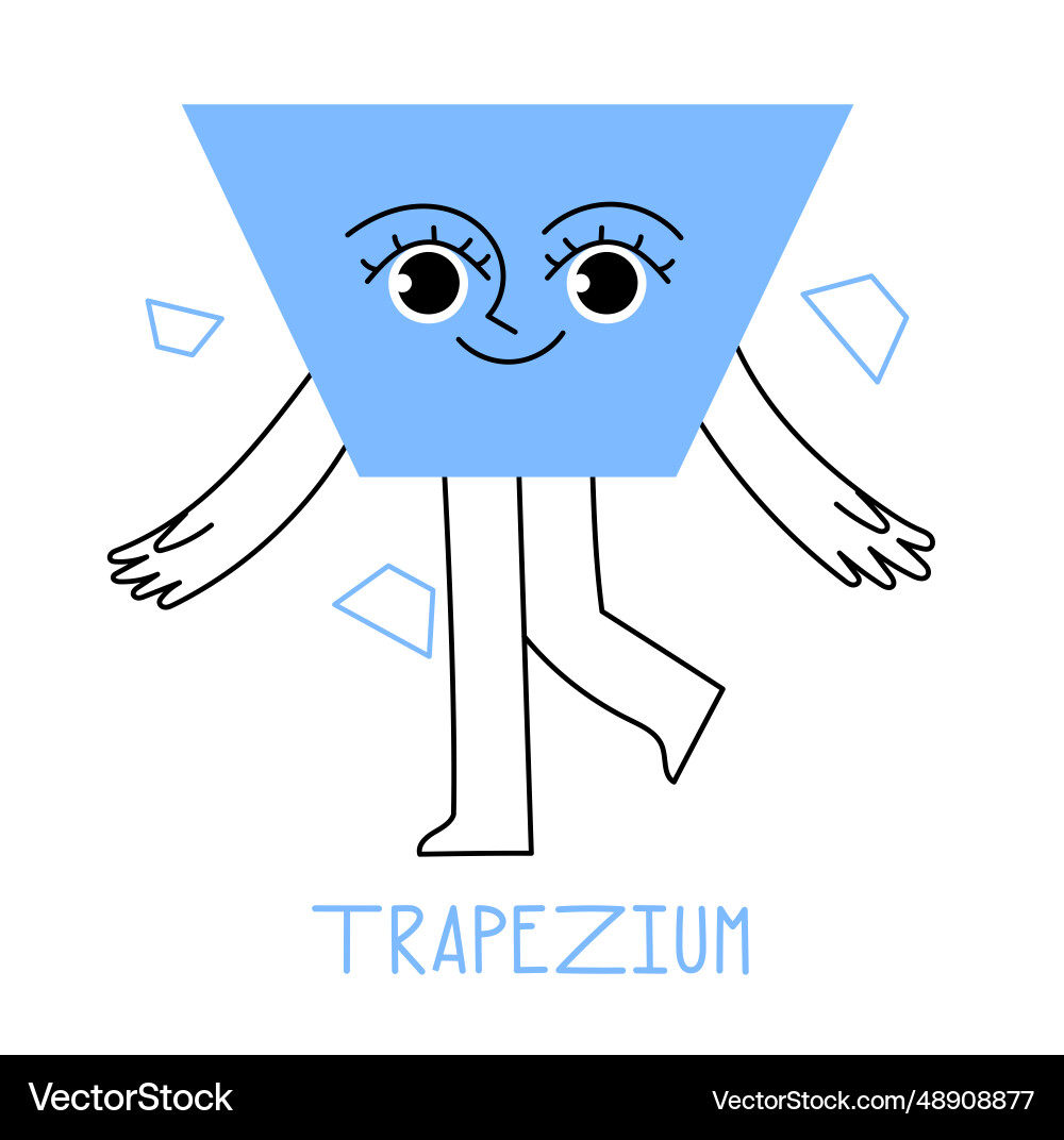 Trapezoid geometric figure for educating kids Vector Image
