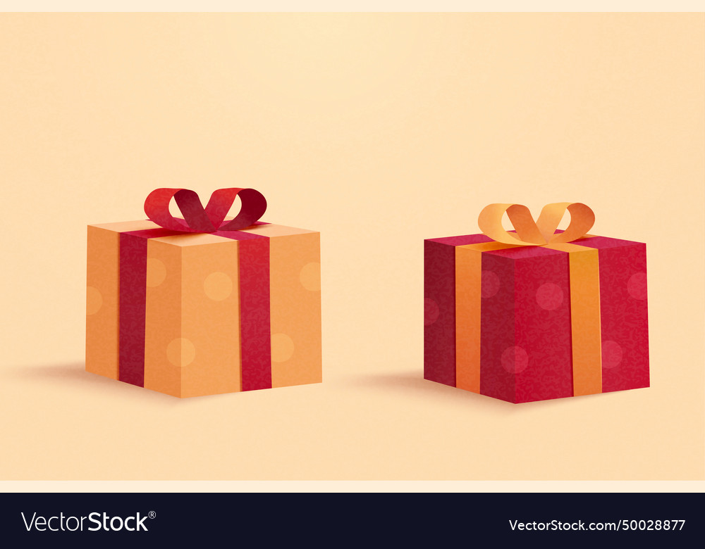 Two wrapped gift boxes Royalty Free Vector Image
