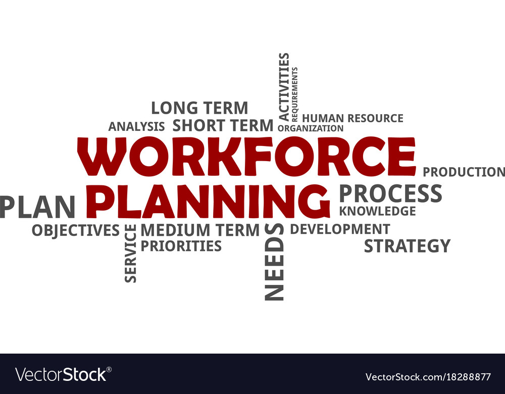 Word cloud - workforce planning Royalty Free Vector Image