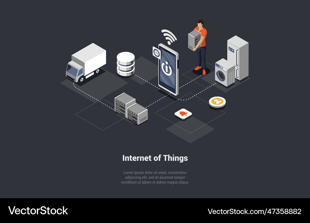 Concept of smart home technologies and internet Vector Image