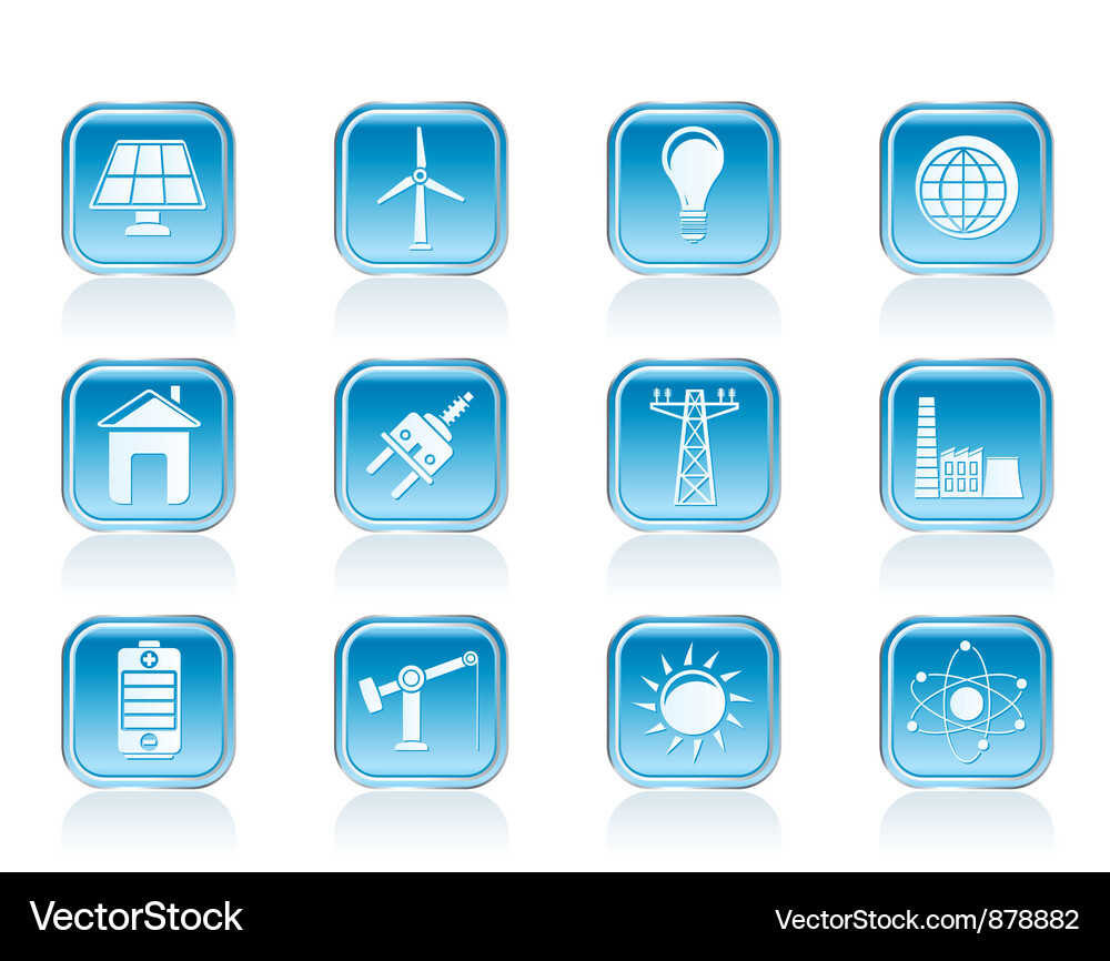 Energy and electricity icons Royalty Free Vector Image