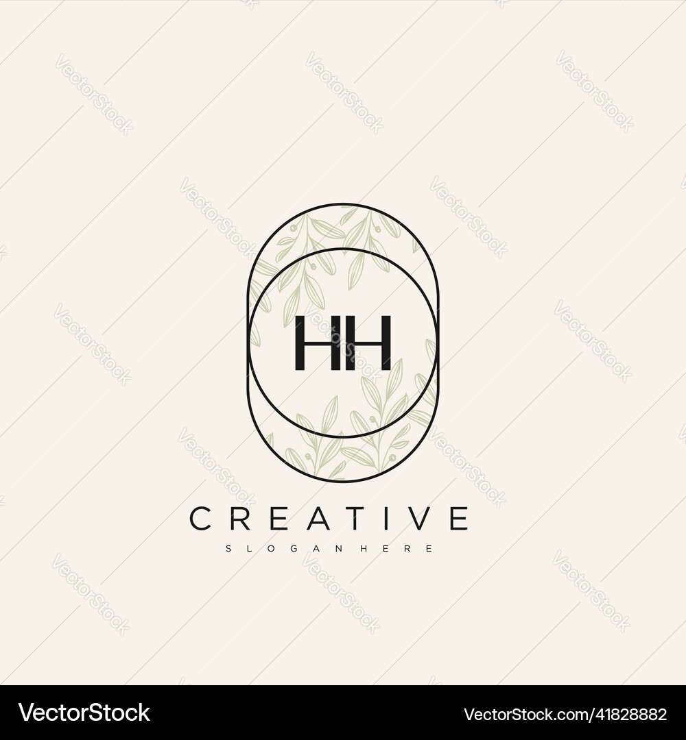 Hh initial letter flower logo template premium art