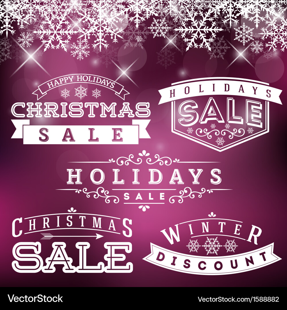 Holiday sale labels Royalty Free Vector Image - VectorStock