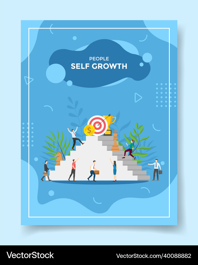 Self growth concept for template of banners flyer Vector Image