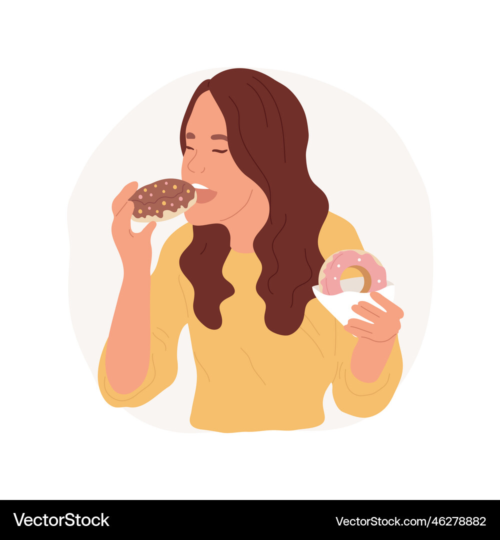 Sugar addiction isolated cartoon Royalty Free Vector Image