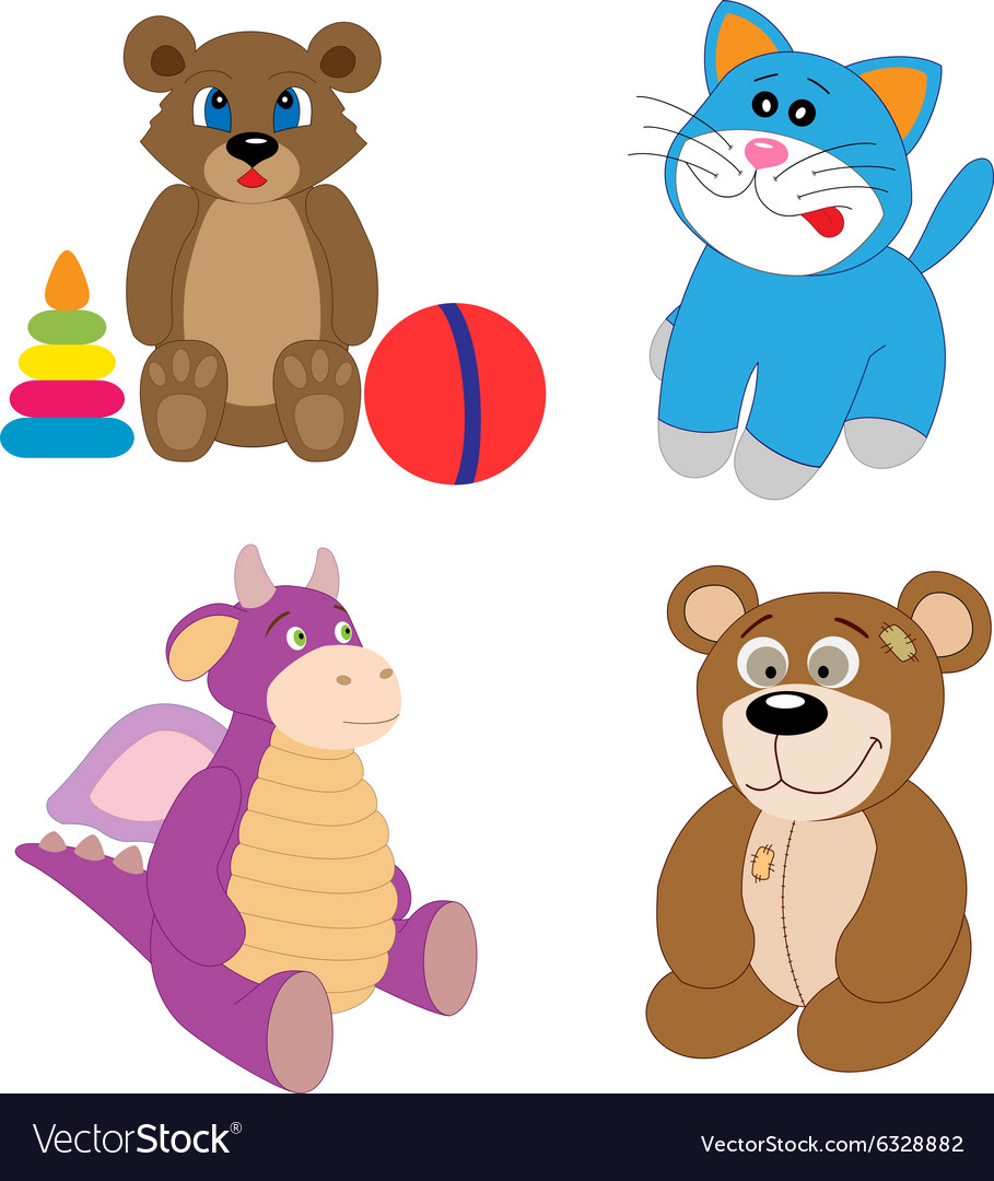 Toy set editable Royalty Free Vector Image - VectorStock