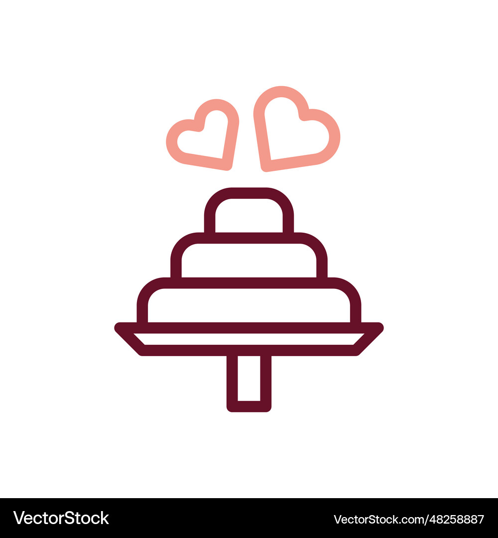 Cake love icon duocolor brown beige style Vector Image