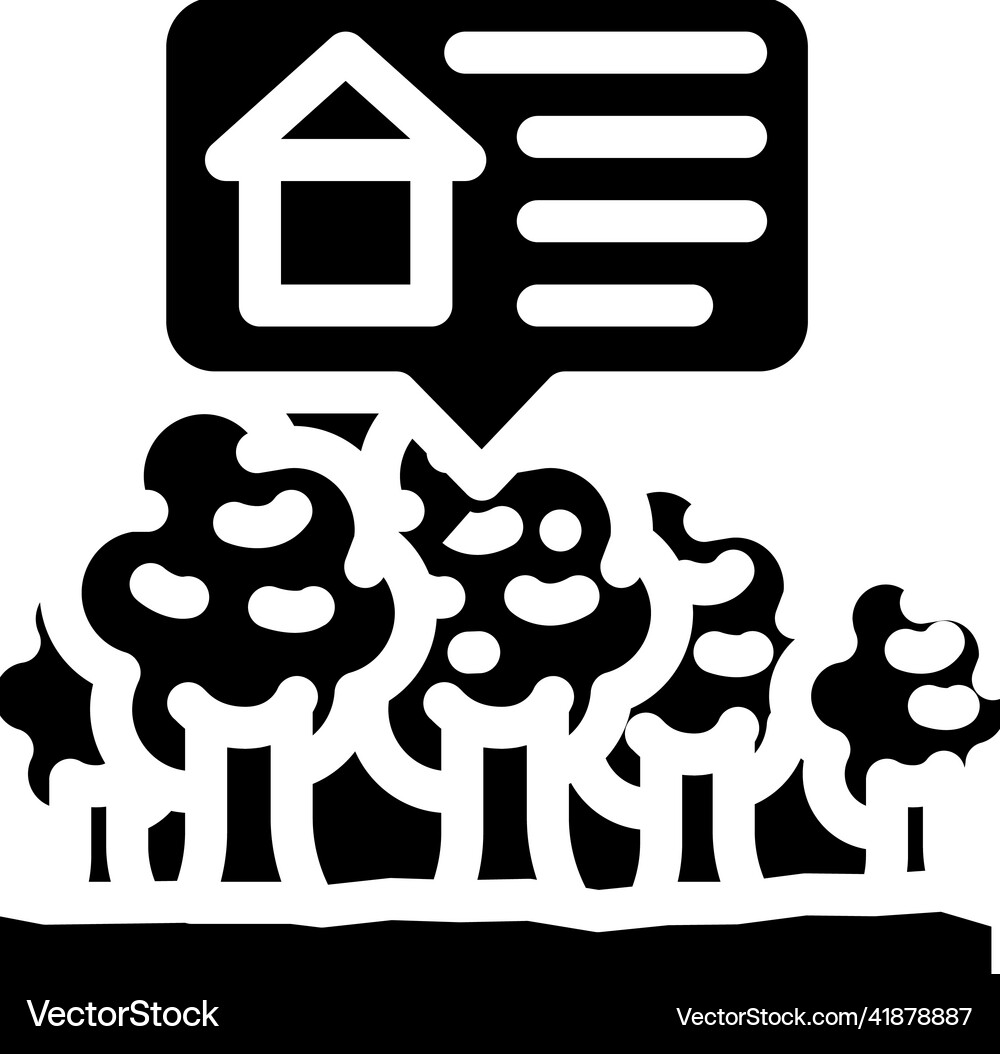 Choosing place for house glyph icon Royalty Free Vector