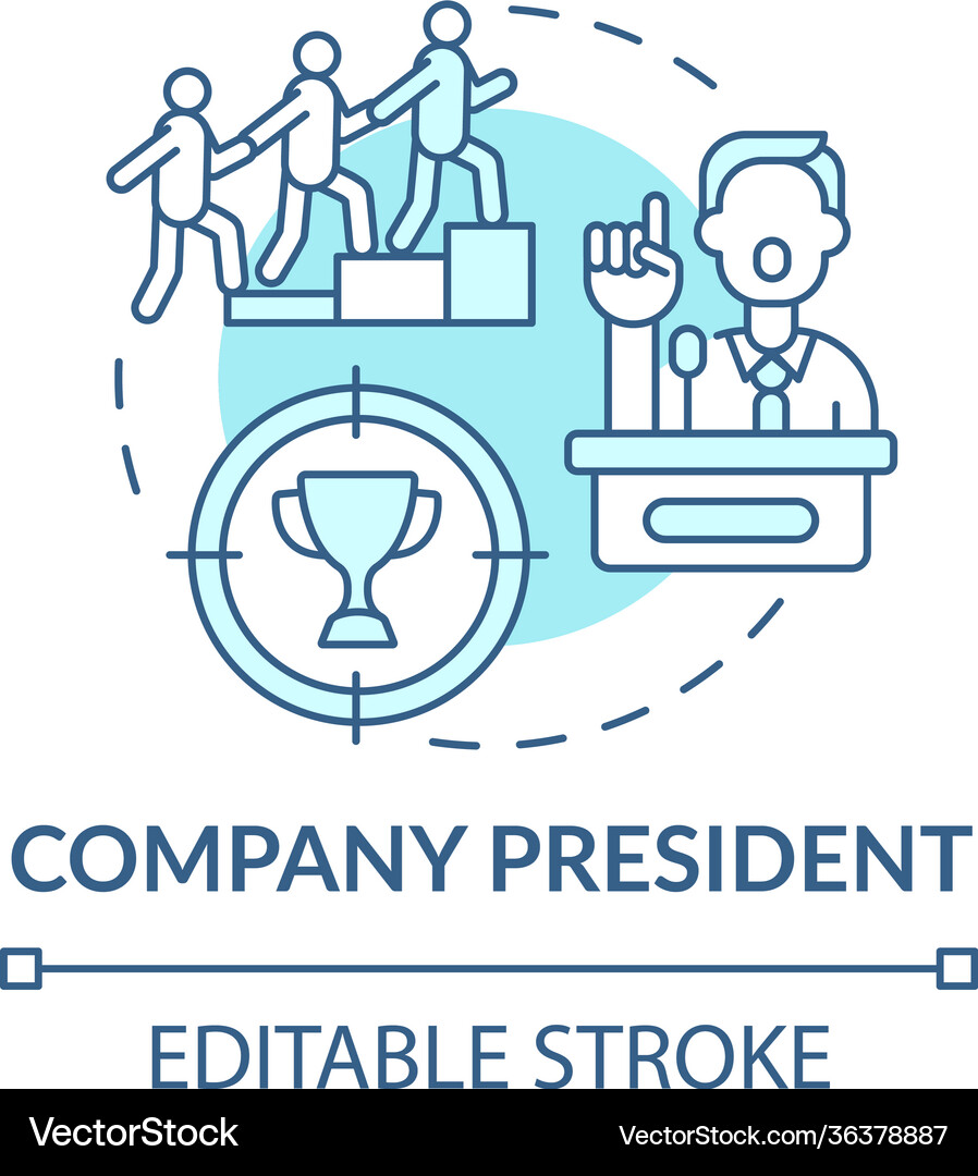 Company president concept icon Royalty Free Vector Image
