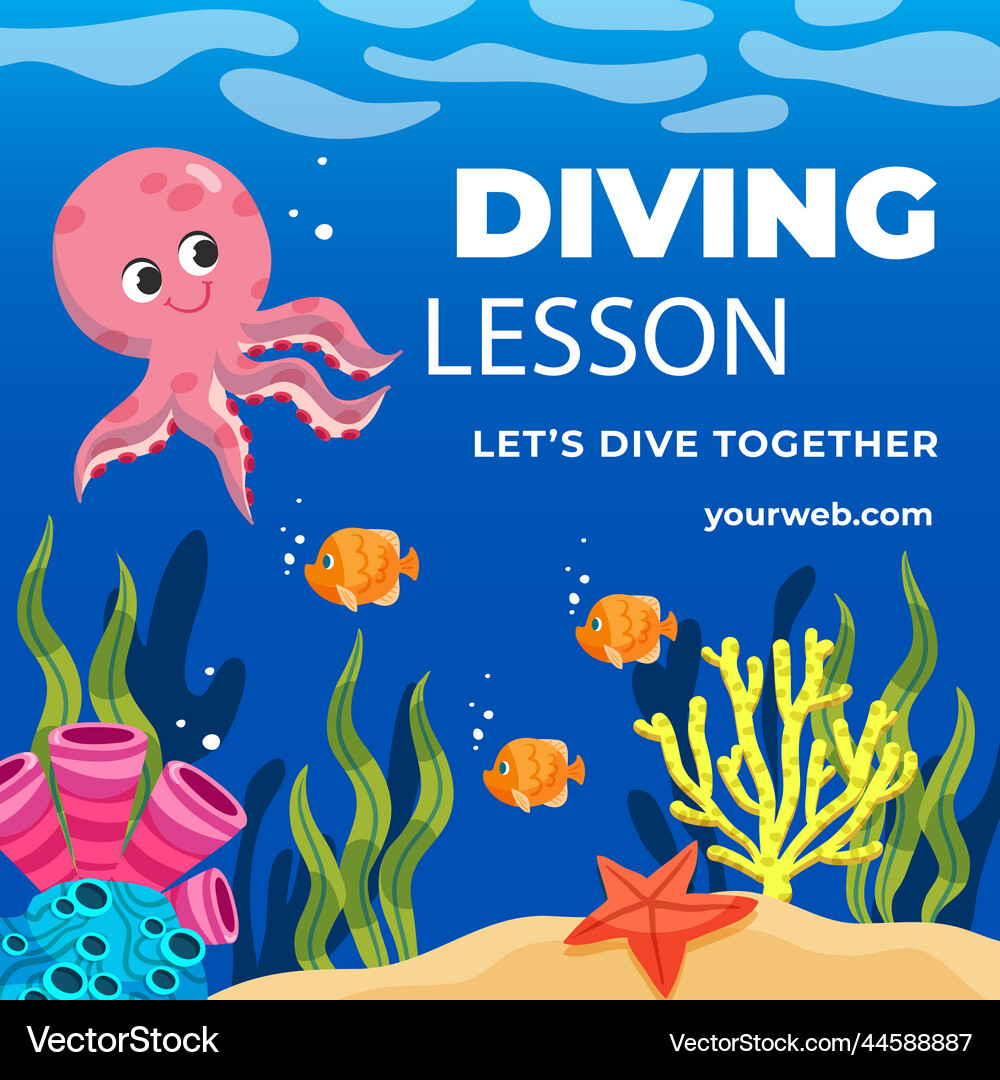 Flat diving posts set – Royalty-Free Vector | VectorStock