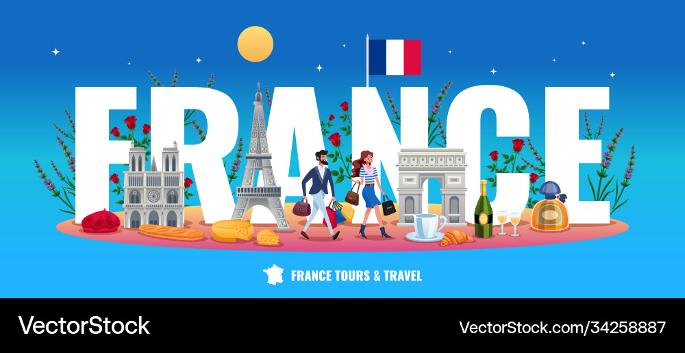 France tourism concept Royalty Free Vector Image
