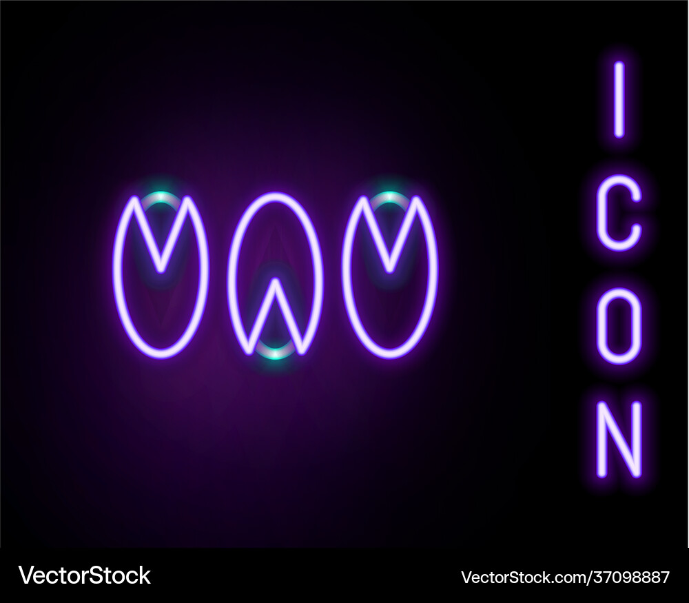 Glowing neon line pistachio nuts icon isolated Vector Image