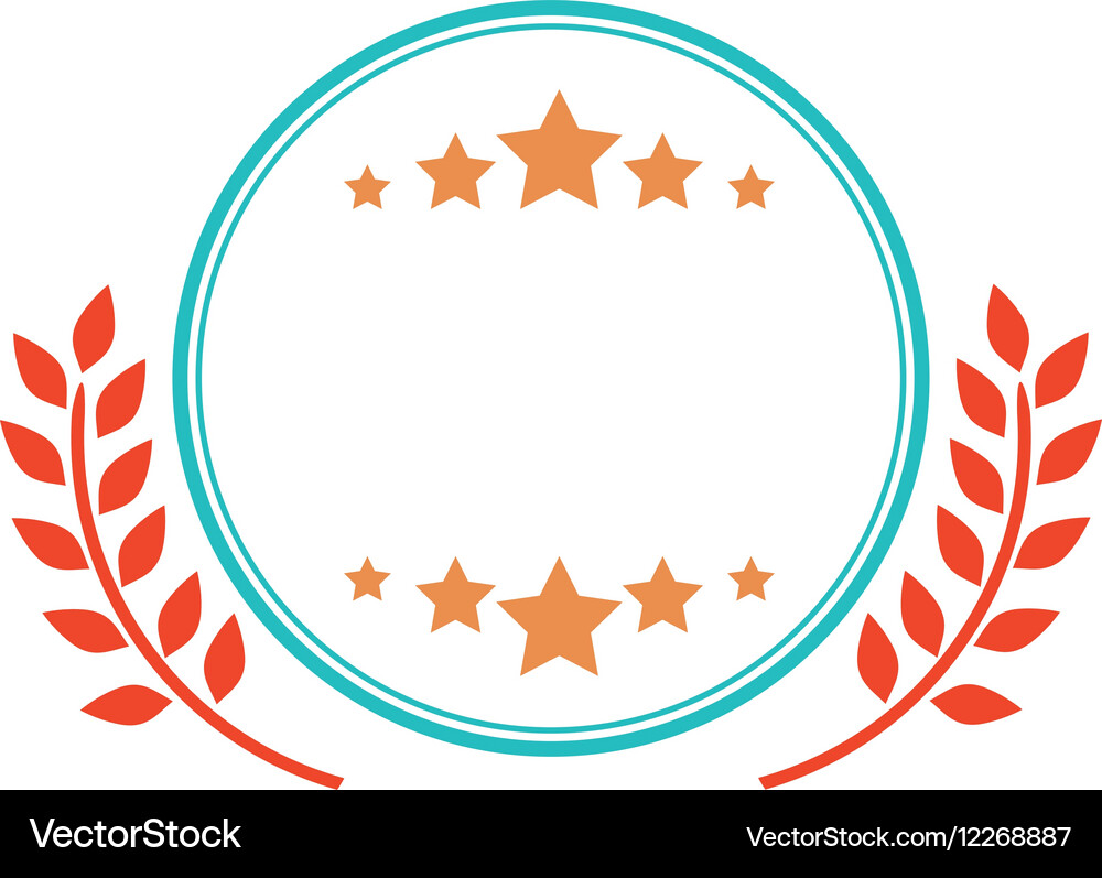 Isolated label wreath and star design Royalty Free Vector