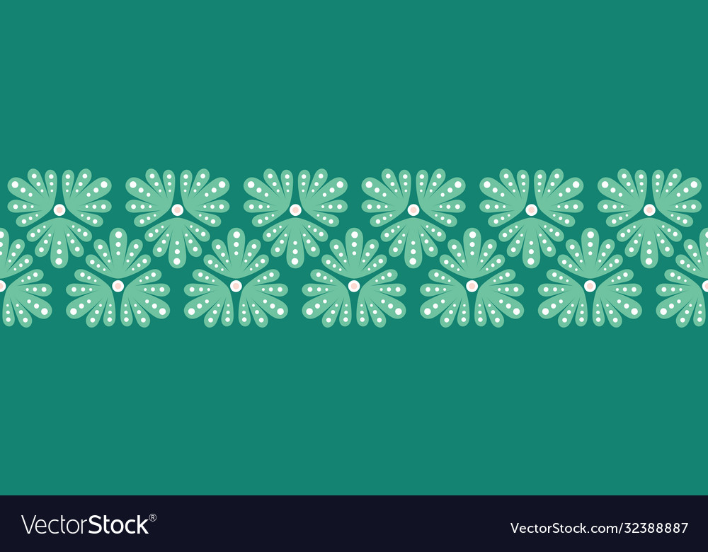 Leaf pattern border design seamless repeat Vector Image