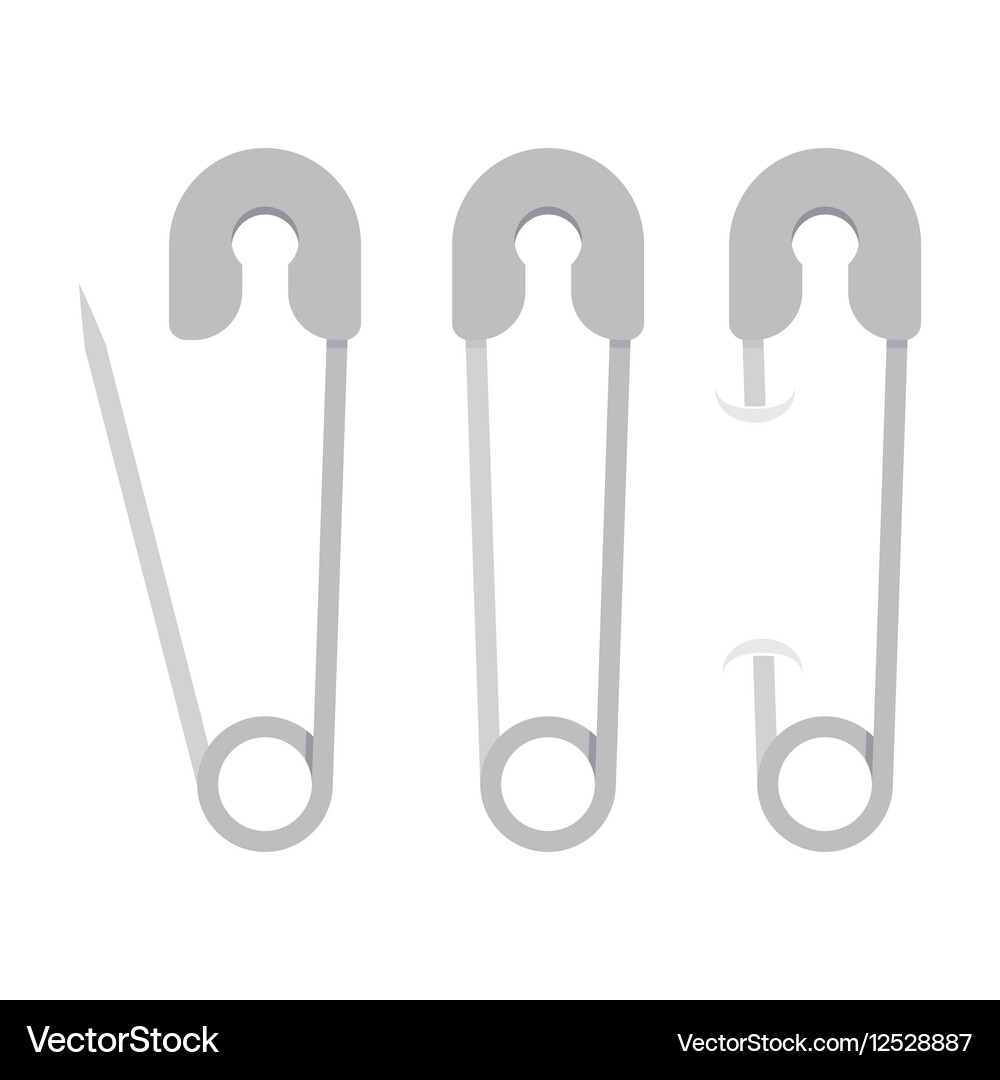 Safety Pins - Open and Closed Royalty Free Vector Image
