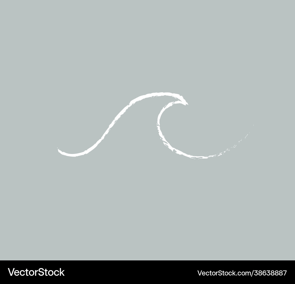 Wave icon or logo concept with hand drawn Vector Image