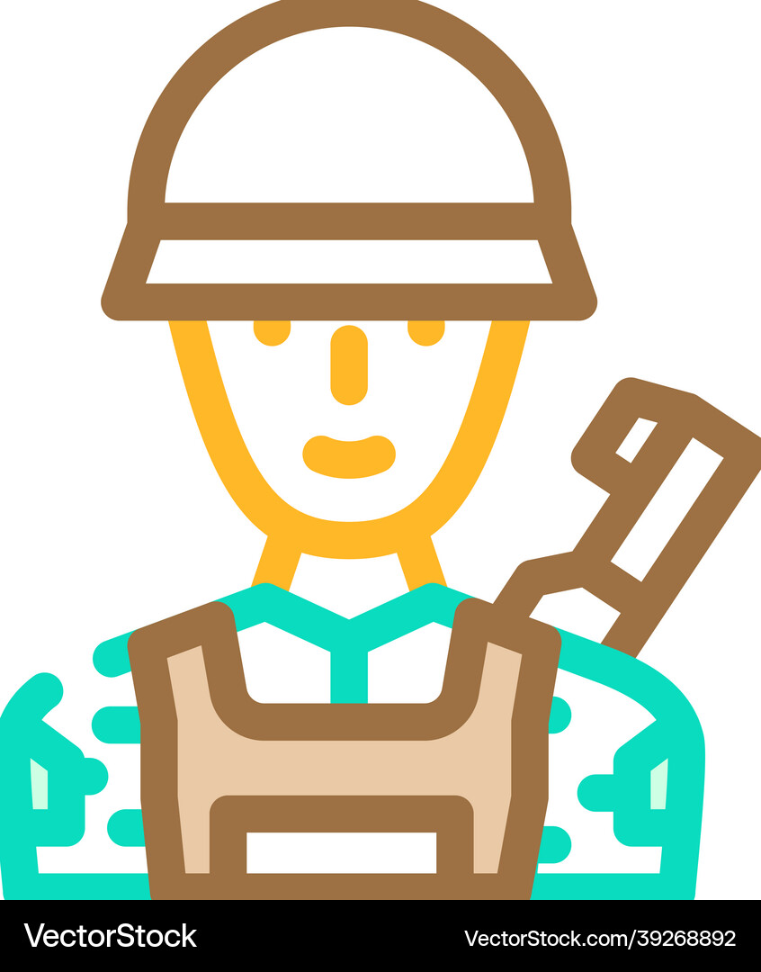 Army male color icon Royalty Free Vector Image