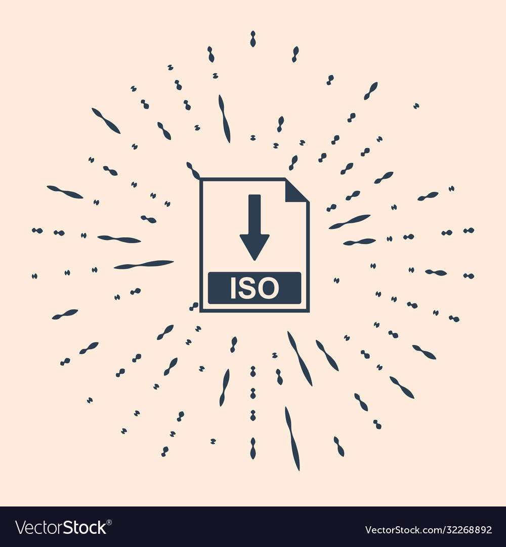 Black iso file document icon download button Vector Image