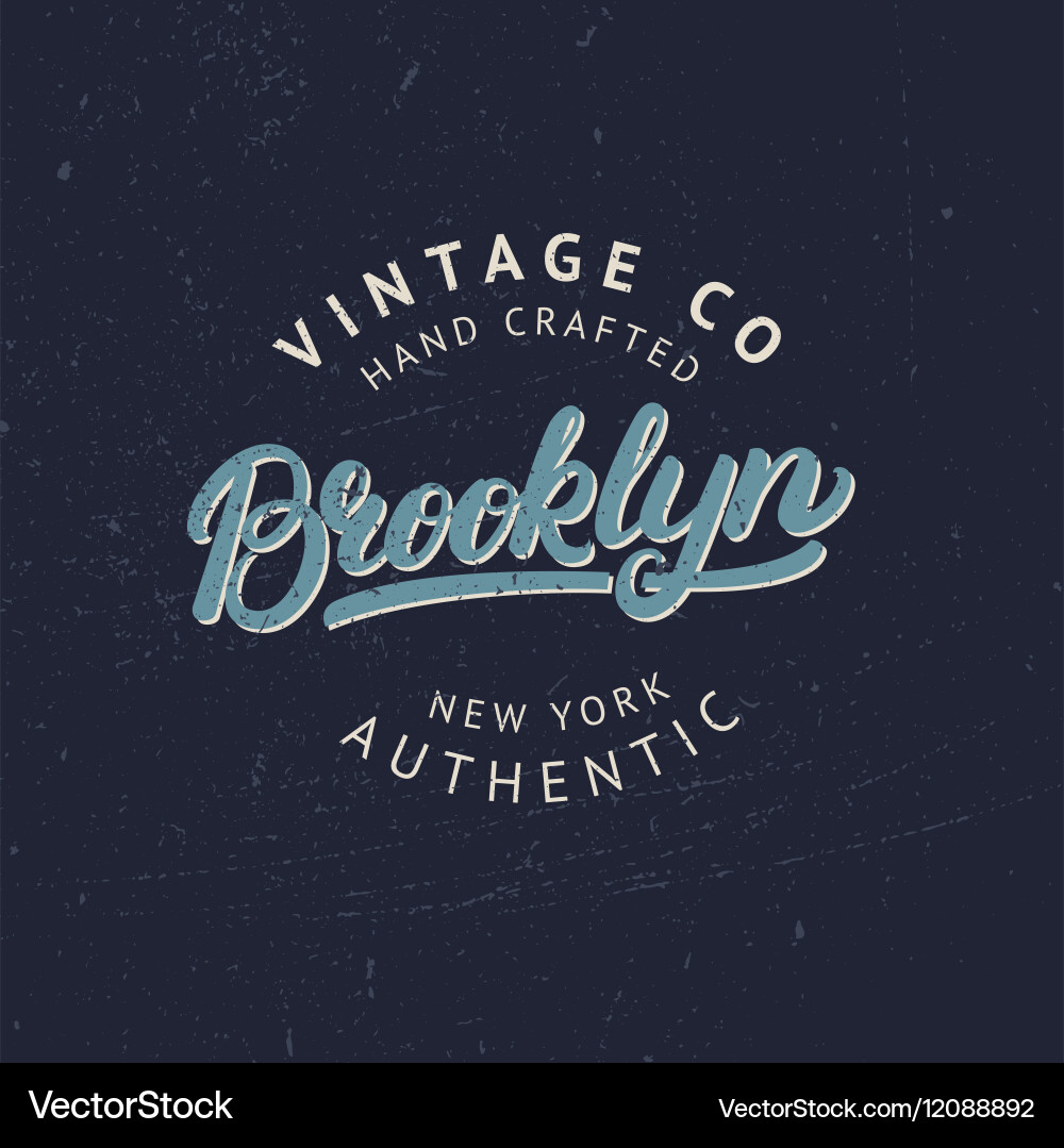 Brooklyn hand written lettering for tee print Vector Image
