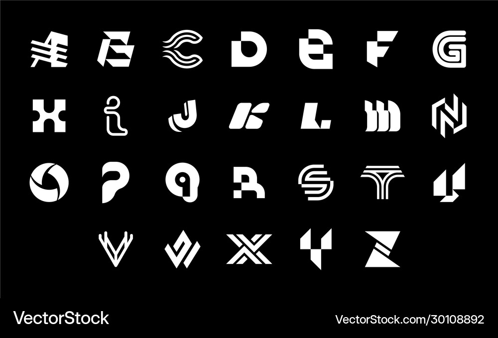 Collection letter a to z logo Royalty Free Vector Image