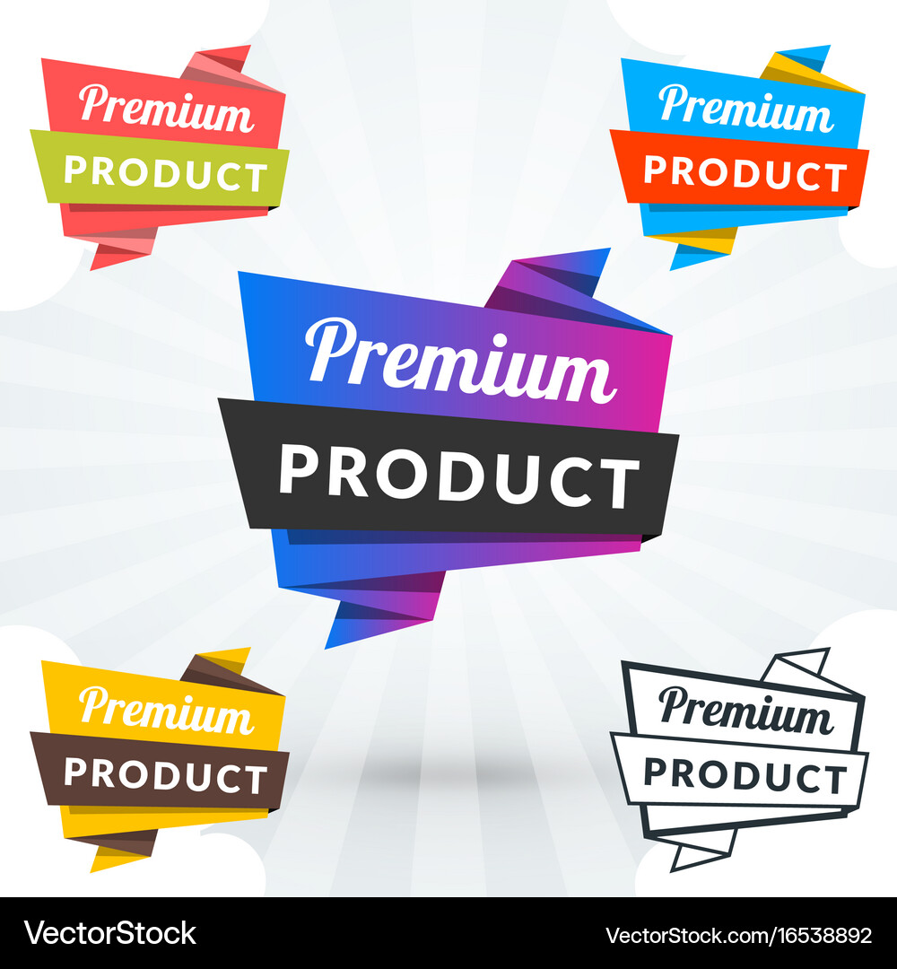 Colorful Promotional Banners & Labels Vector Image